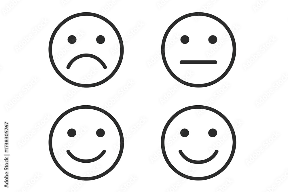 Stock-Vektorgrafik „Feedback emoticon emoji set. Customer satisfaction ...