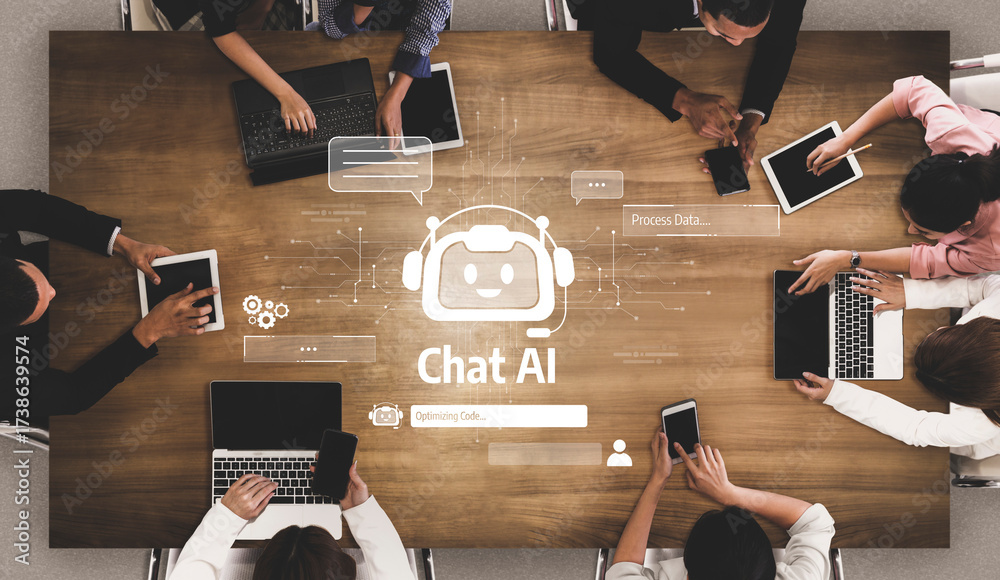 Foto de Stock AI assistant with LLM, big data, machine learning, and ...