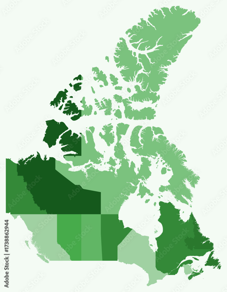 Map of Canada with provinces. Just a simple country border map with ...