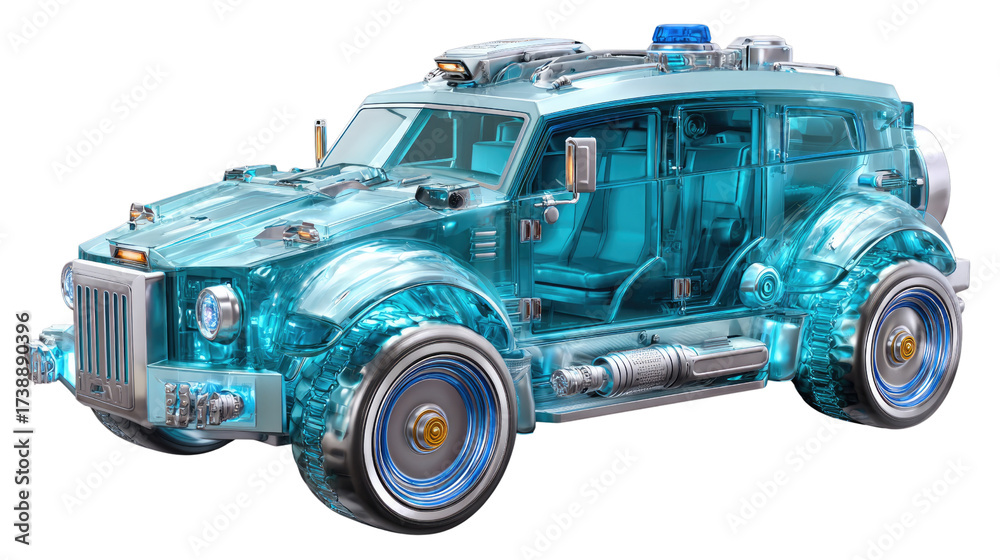 Transparent Armored Vehicle: A striking, transparent armored vehicle ...