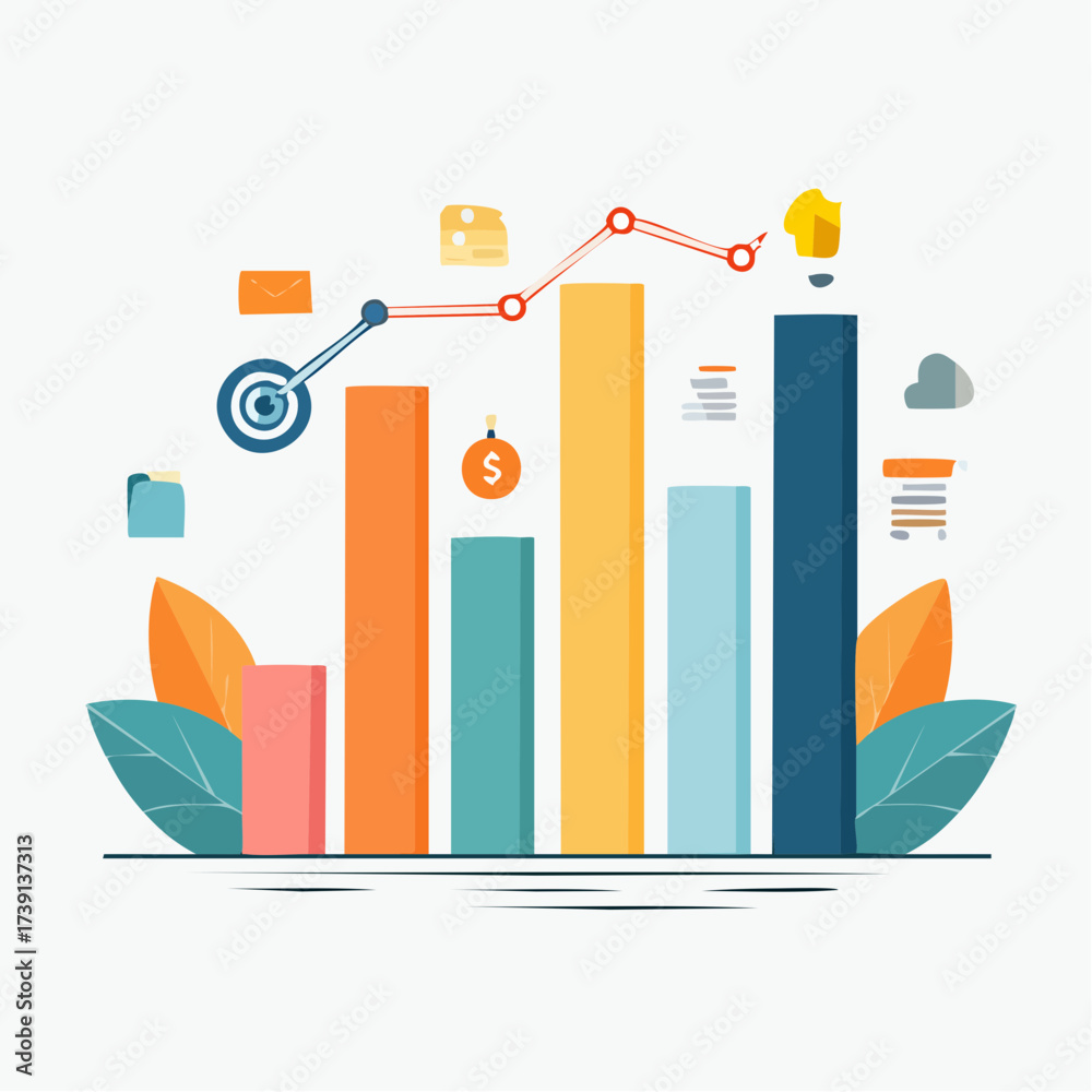 Growth Chart with Targets and Ideas Visualizing Business Success and ...