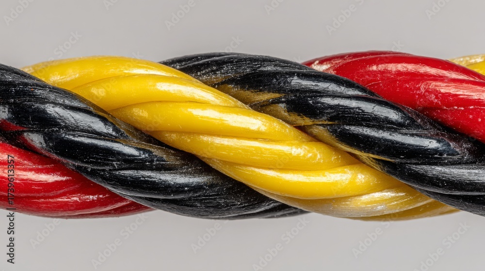 Ilustración de Stock Electrical cable with three insulated conductors ...