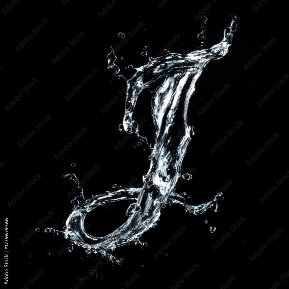 Стоковая иллюстрация «Letter J Realistic Water Letters Overlays ...