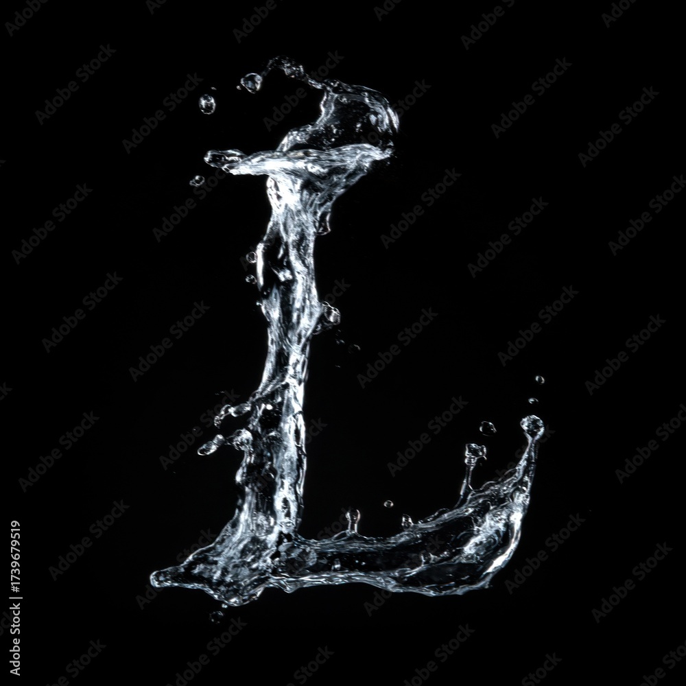 Letter L Realistic Water Letters Overlays Collection for Commercial Use ...
