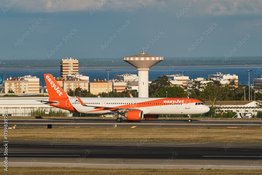 easyJet Airbus A321-251NX A321neo passenger plane taxi on runway in ...