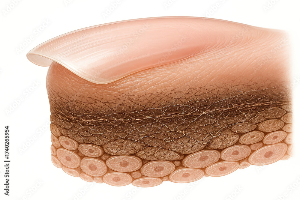 Ilustración de Stock Detailed cross-section of a fingertip showing ...