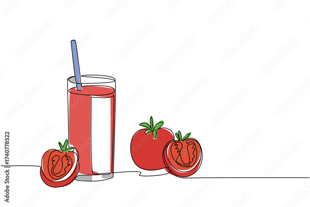 Praca wektorowa bez tantiem: Continuous one line drawing glass of ...