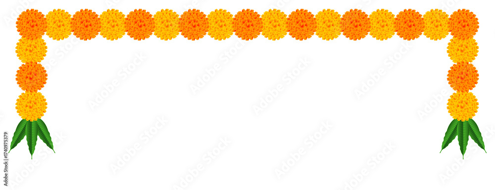 Marigold flower hanging garland: occasion, reception, welcome, marriage ...