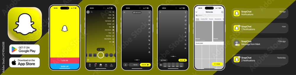 Snapchat app UI template 2025 update with iOS 26 liquid glass design ...