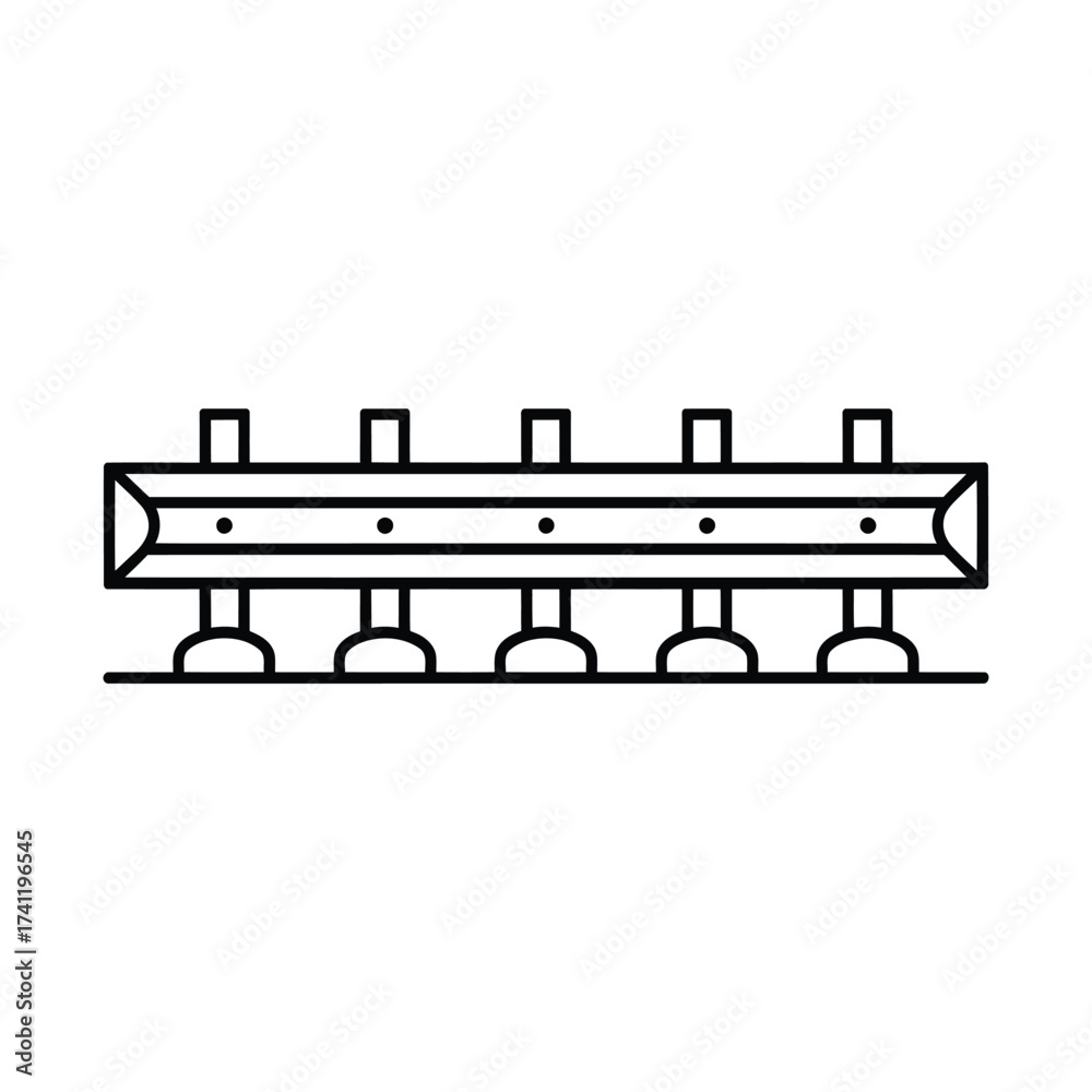 Simple line drawing of a beer tap system with multiple taps Stock ...