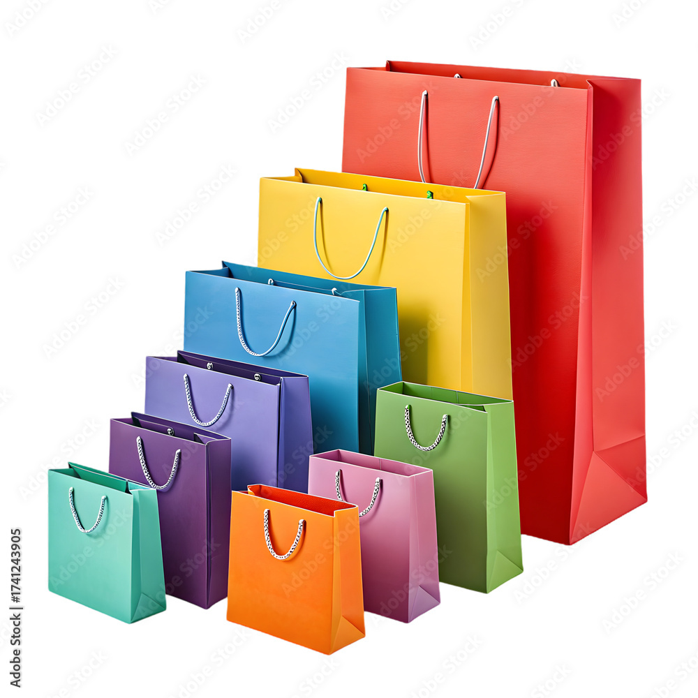 Vibrant Retail & Gift Bags Collection: Assorted Colors & Sizes for ...