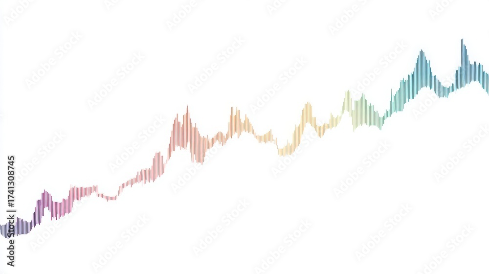 Line graph fading into blank white space from left to right Stock Photo ...