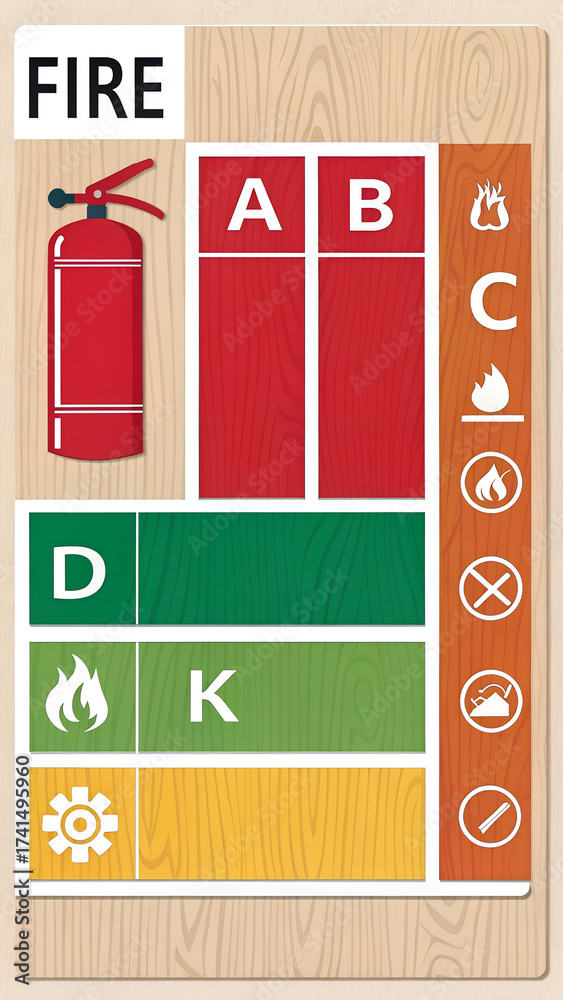 Fire extinguisher label vector set isolated. Flammable combustible ...