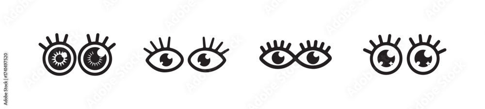 Stylized eye icon, eye symbol, open eyes icons, human eye icons ...