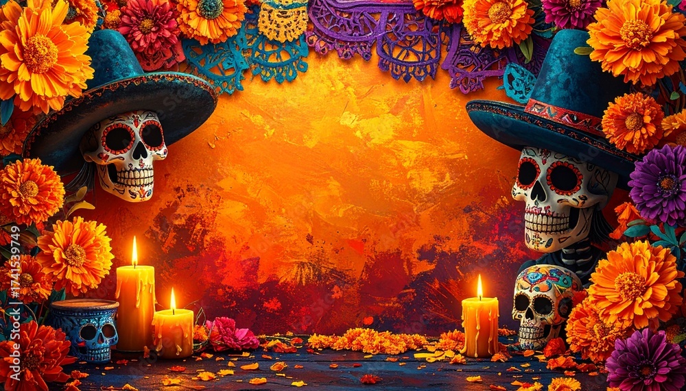 Marco fotográfico inspirado en la Calavera Catrina y el Día de los ...
