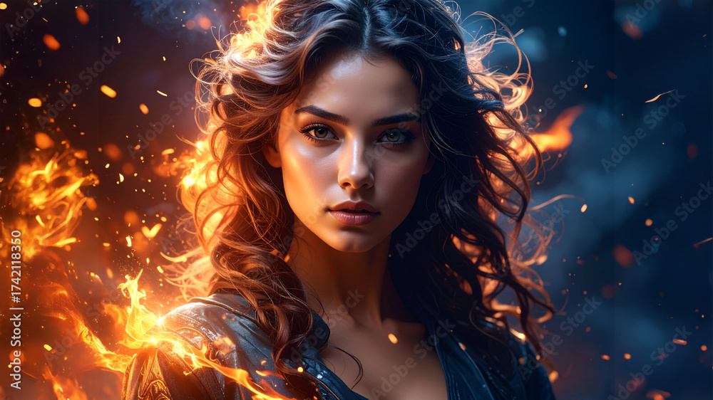 Girl On FIre - Epic fFntasy movie poster style with female hero woman ...