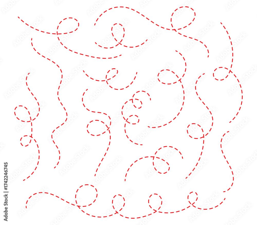 Hand drawn curve dotted line, Spiral dotted line hand drawn, Dotted ...