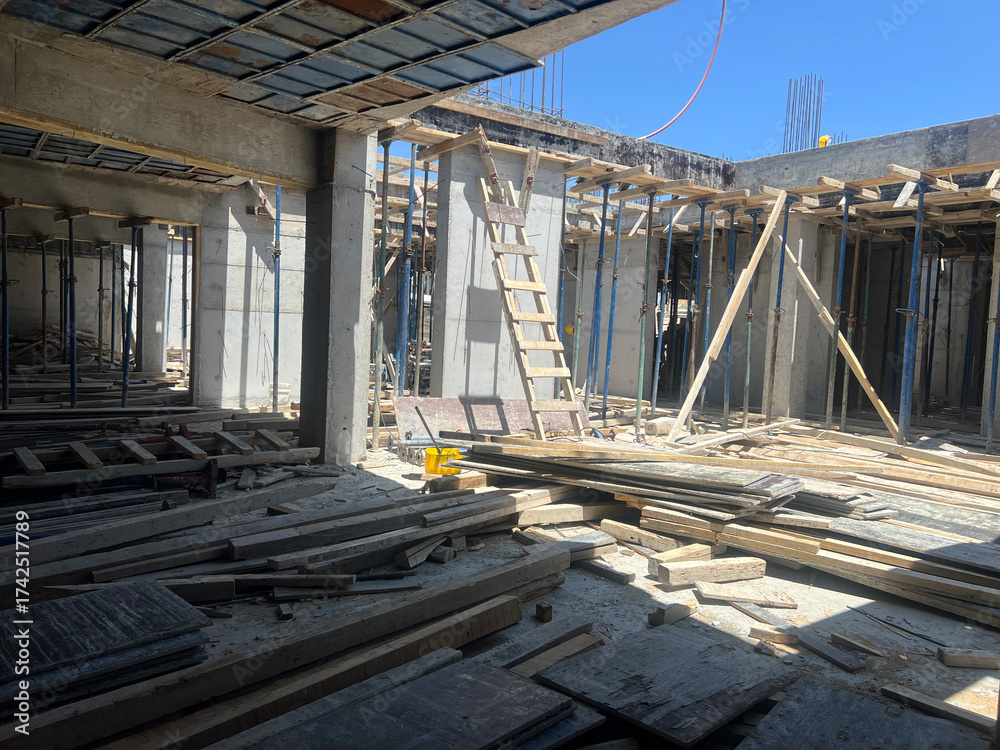 Reinforced concrete system construction, formwork details before ...