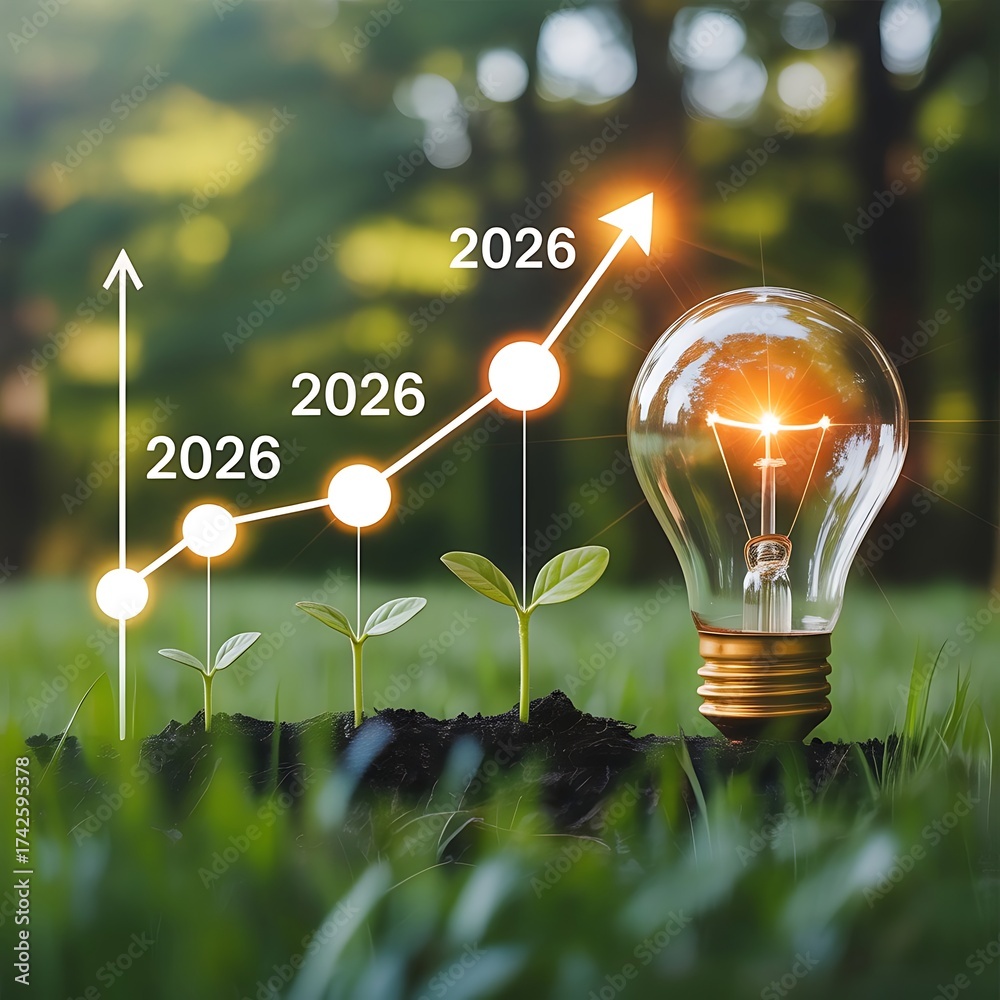 The concept of green energy and sustainable development is depicted ...