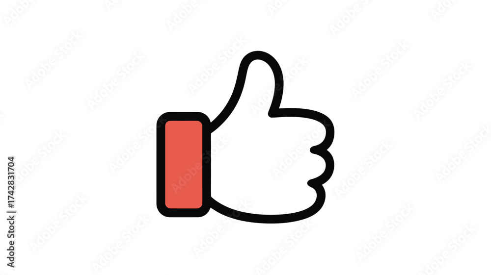 Thumbs up icon simple flat vector design element for social media and ...