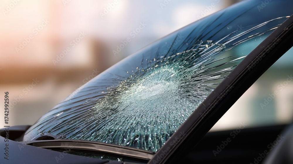 Car accident damage report urban environment high-quality image close ...