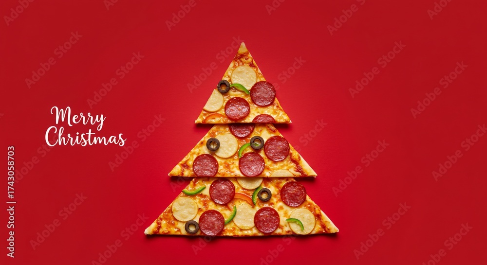 Merry Christmas Pizza Tree – Festive Pepperoni Holiday Food & Party ...