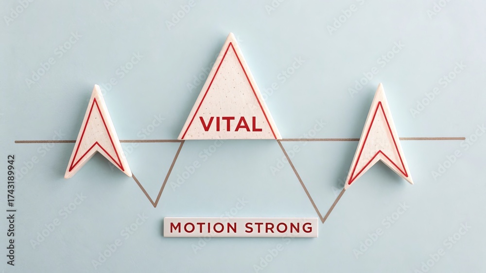 Diagram of Vital Health Motion Represented by Arrow Peaks Stock Photo ...