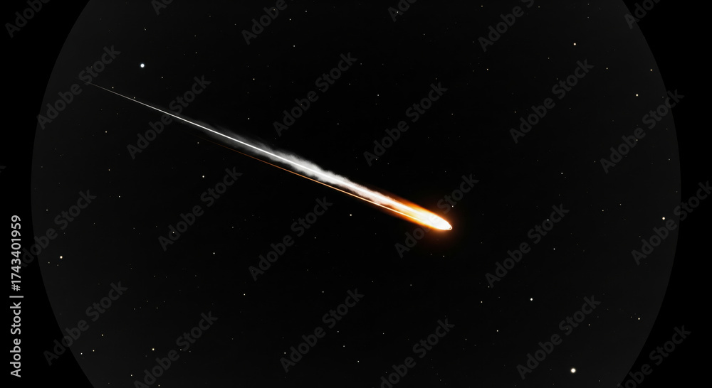 Shooting Star Overlay with realistic meteor falling through night sky ...