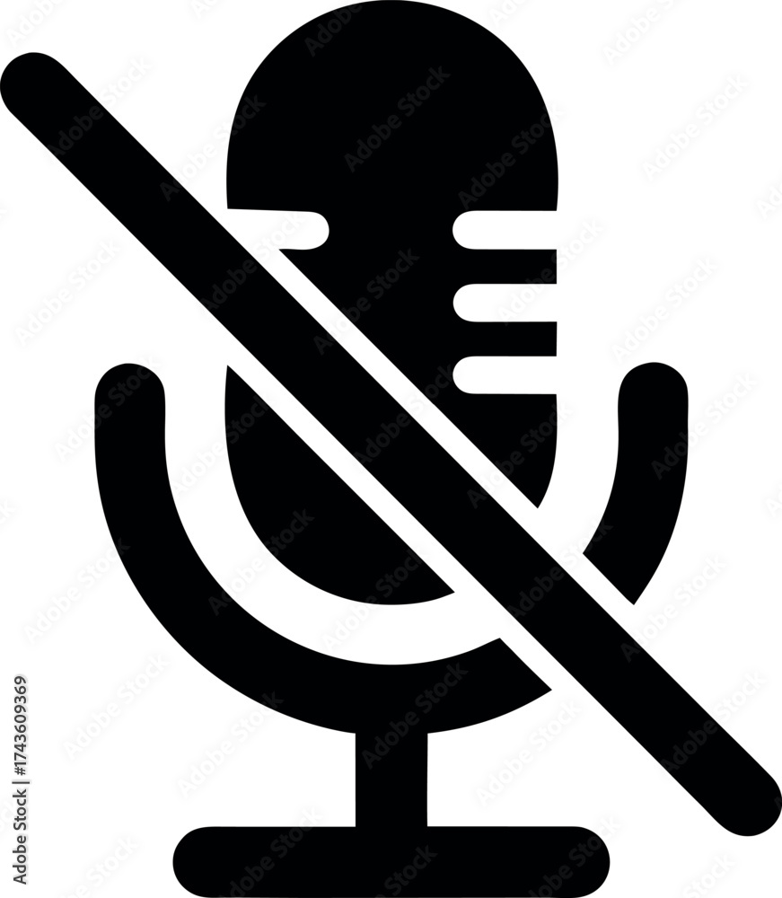 Do not record, Do not use Microphone icon, Speaker symbol Stock Vector ...