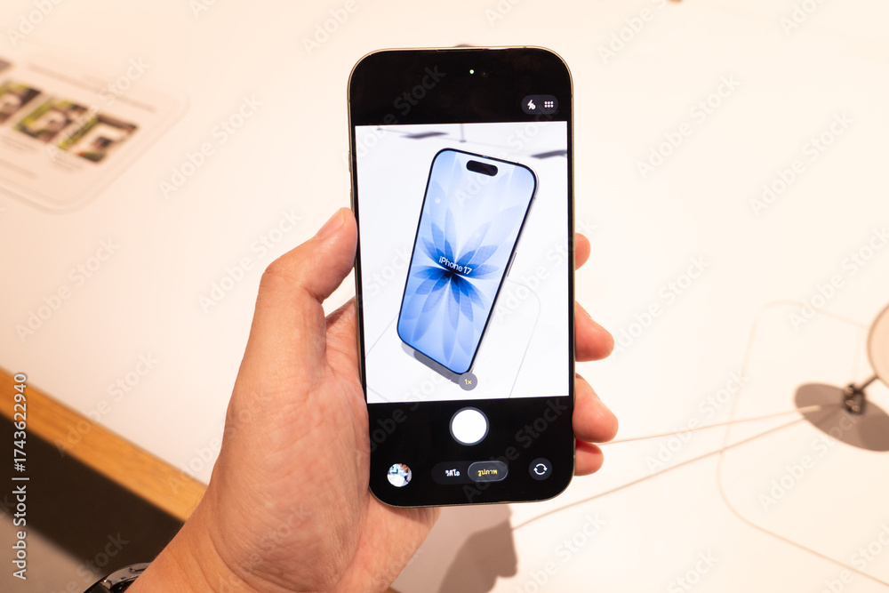 Crowd Exploring the New iPhone 17 Series at Apple Store. Testing and ...