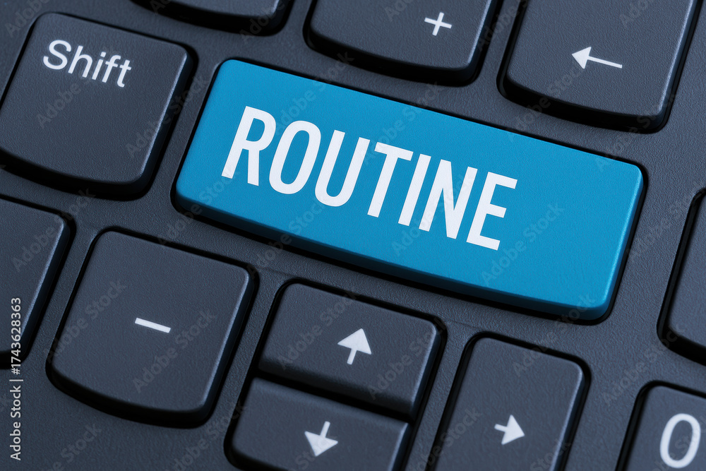 Routine productivity key inspires efficient task management and ...