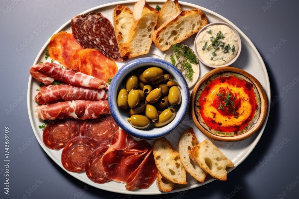 Tapas Platter plate food platter. Stock Photo | Adobe Stock