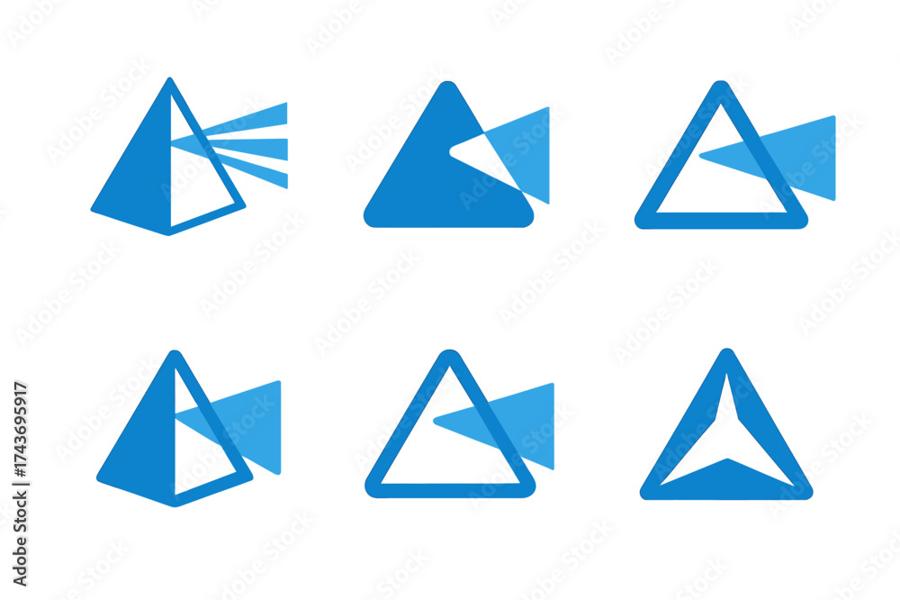 Prism Blue Logos. Why the sky is blue. Set Logo of prism triangle ...