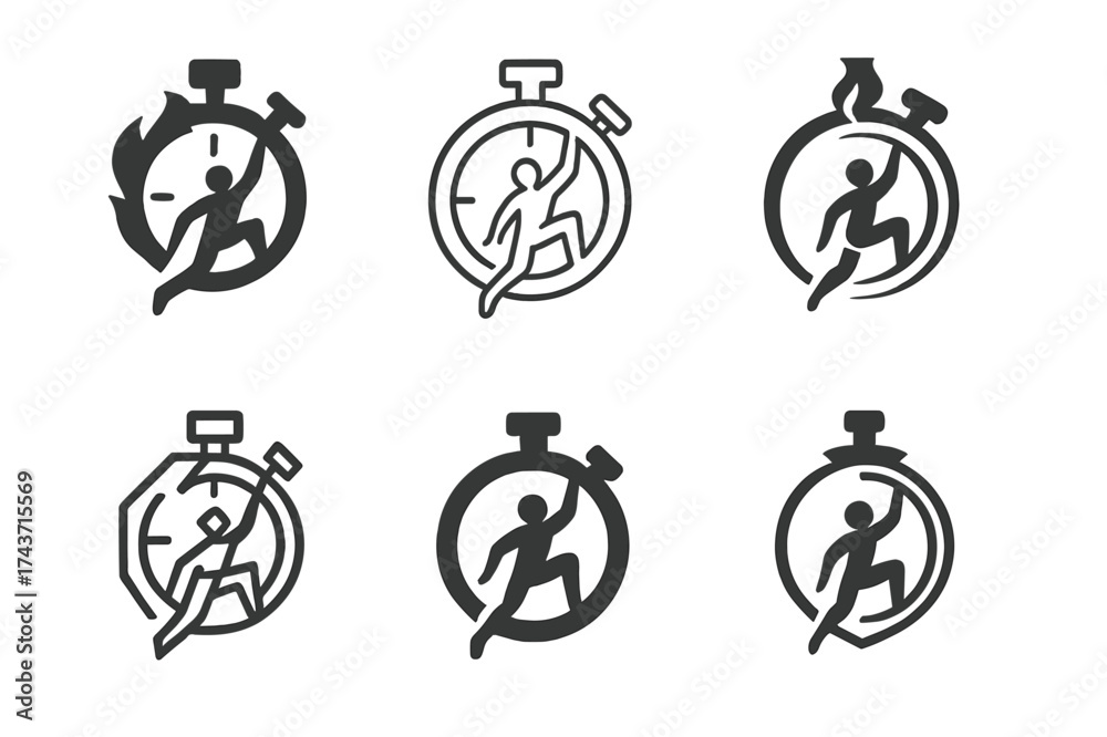 Stock-Vektorgrafik „Speed Climbing Logos. Speed climbing. Set Logo of ...