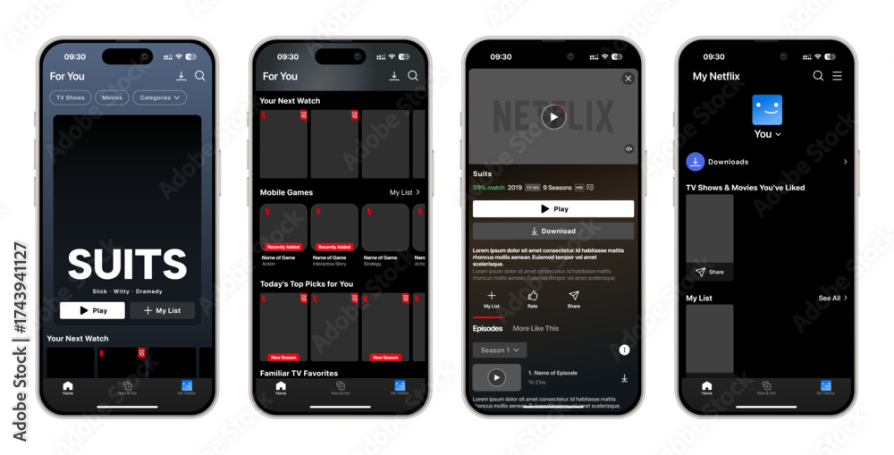 Netflix video player UI template 2025, sleek and modern interface for ...