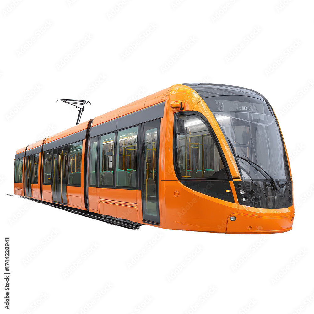 [BAB] å_orange modern tram png sleek tram png streetcar png light rail ...