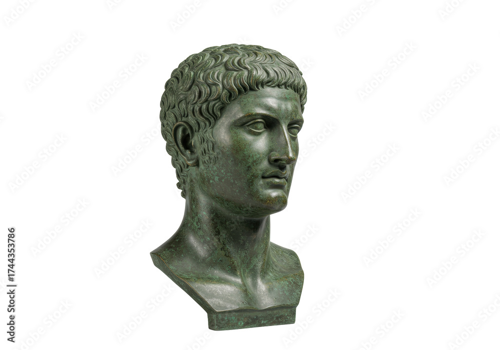 Bronze bust of Roman Emperor isolated on transparent background ...