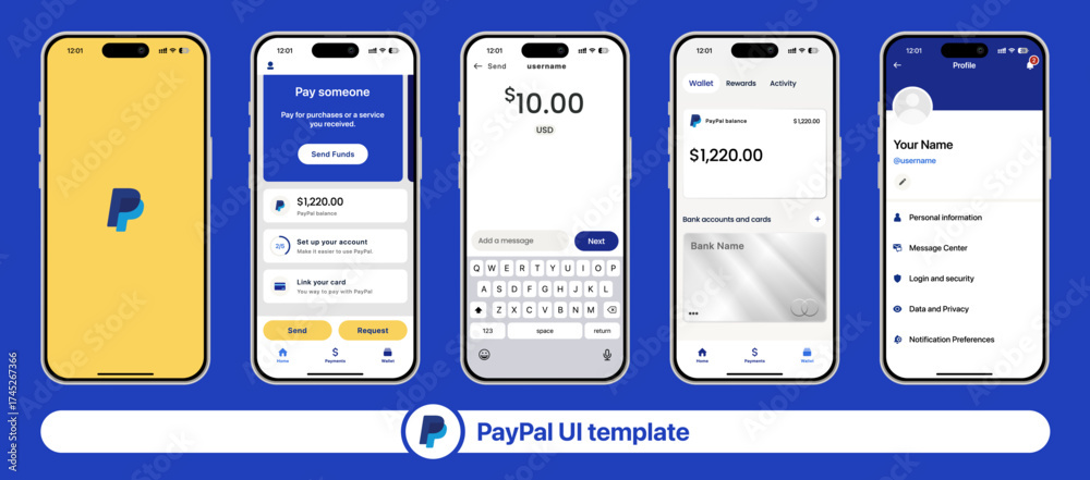 PayPal Template UI App 2025 update liquid glass iOS 26 with Apple Music ...