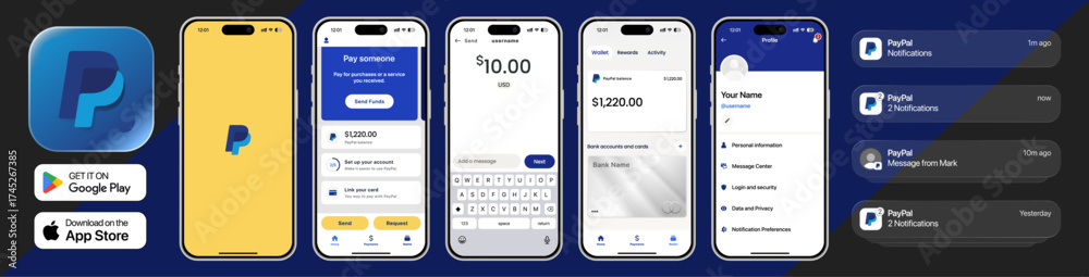 PayPal Template UI App 2025 update liquid glass iOS 26 with Apple Music ...