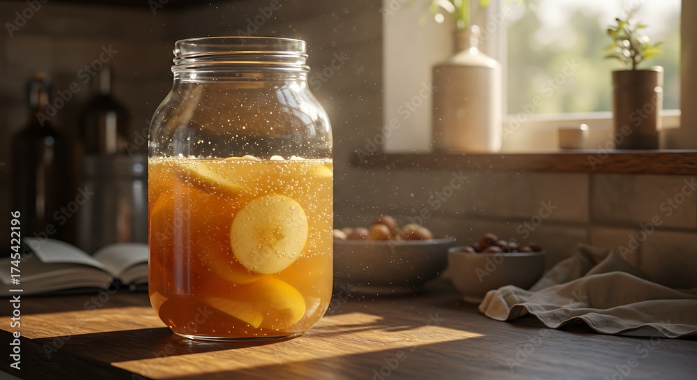 Apple Cider Vinegar Fermentation with Honey and Lemon, Homemade ...