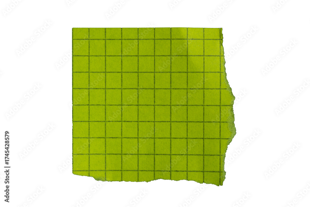 Ripped yellow grid note paper torn edges with transparent background ...
