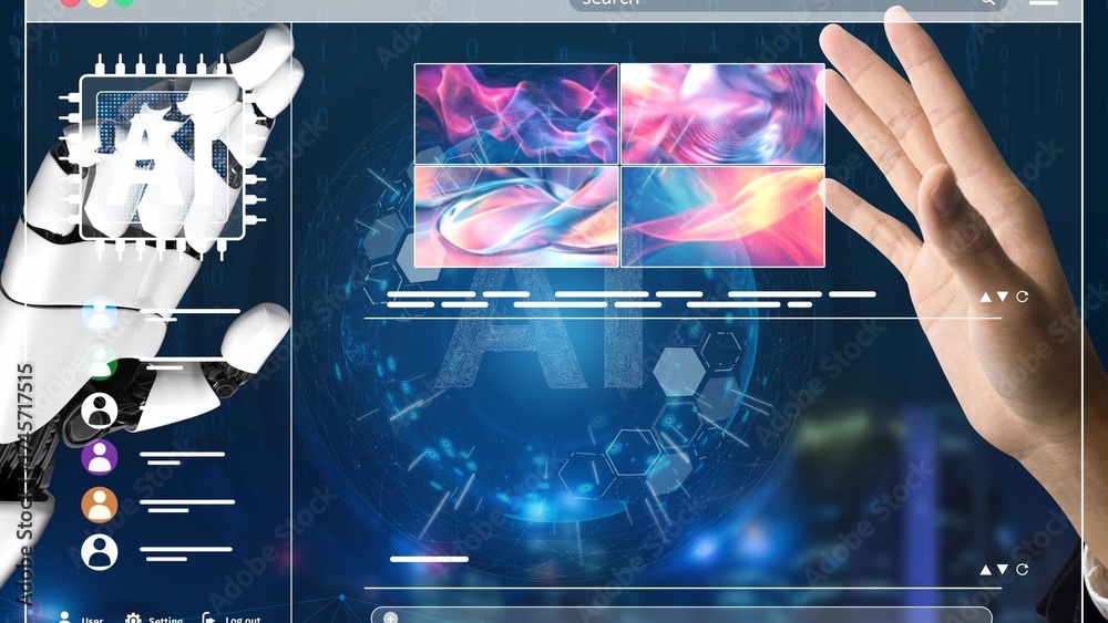 AI platform generating art images with dynamic interface. AI-generated ...