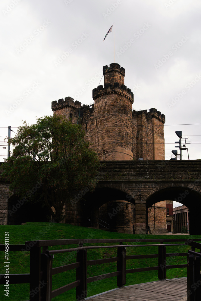 Newcastle Castle, a historic medieval architecture of stone fortress in ...