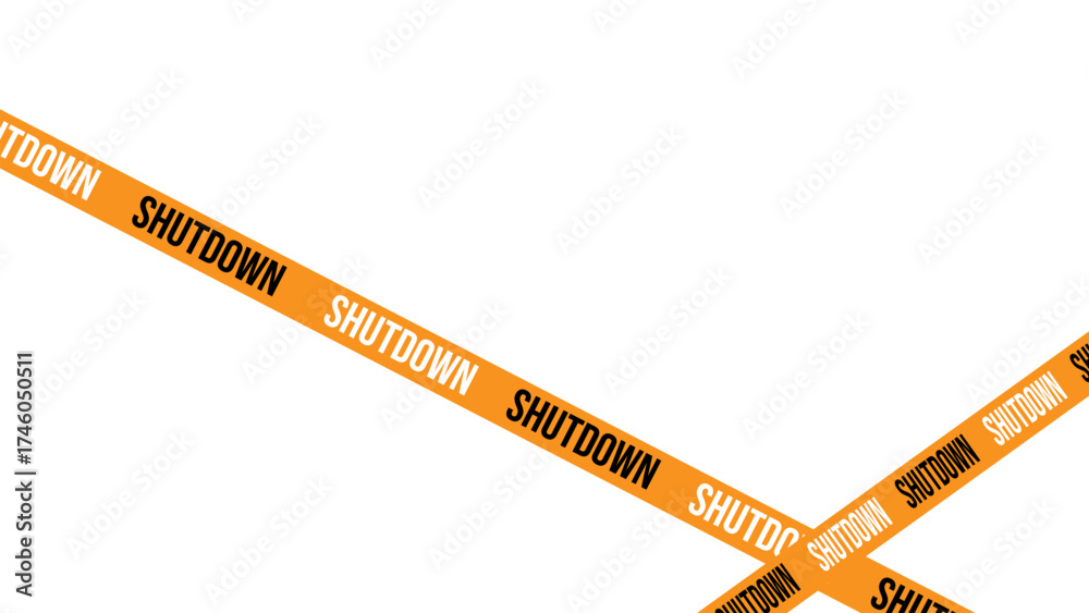 Vector de Stock USA Shut Down with Yellow Hazard Tape Design Background ...
