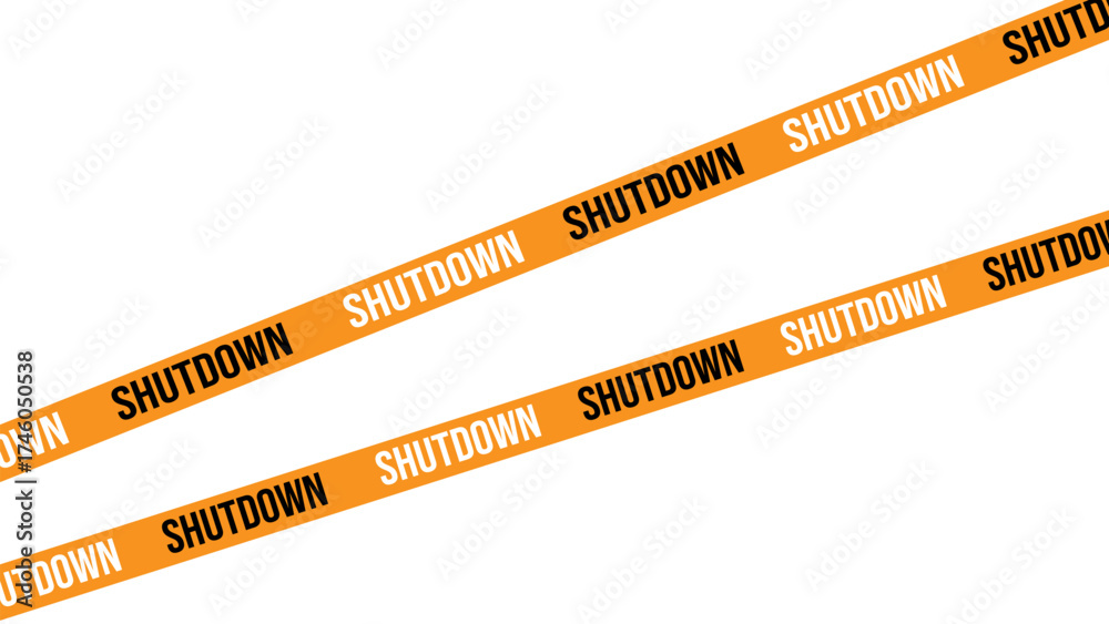Стоковое векторное изображение «USA Shut Down with Yellow Hazard Tape ...
