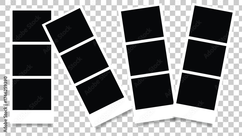 Blank photo booth strip template. Clipart image. isolated on white and ...