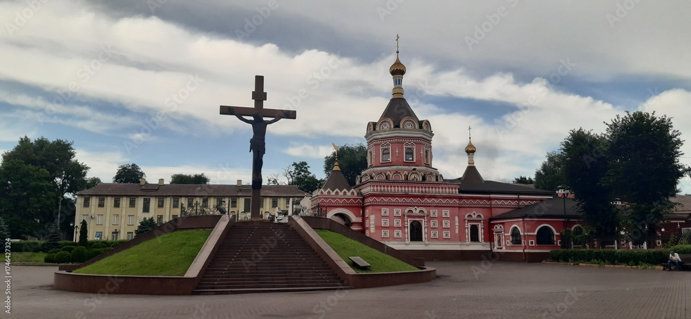 Photo Stock Orthodox Church with Large Cross Monument. Russian Orthodox ...