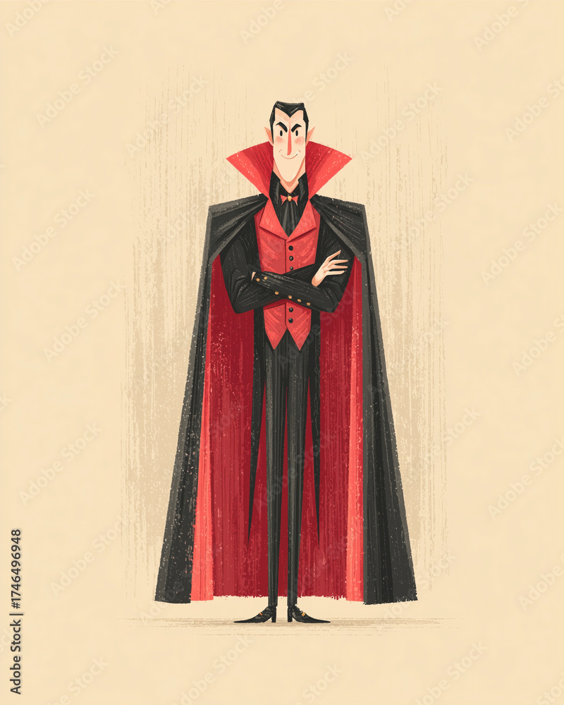 Vampire's Elegant Presence: An illustrated figure of a vampire ...