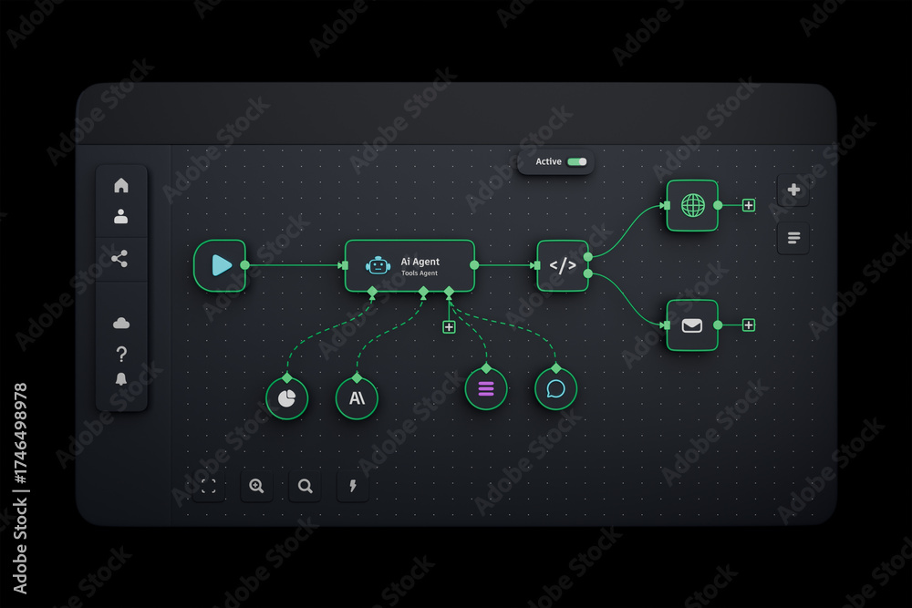 AI workflow automation artificial intelligence software interface nodes ...