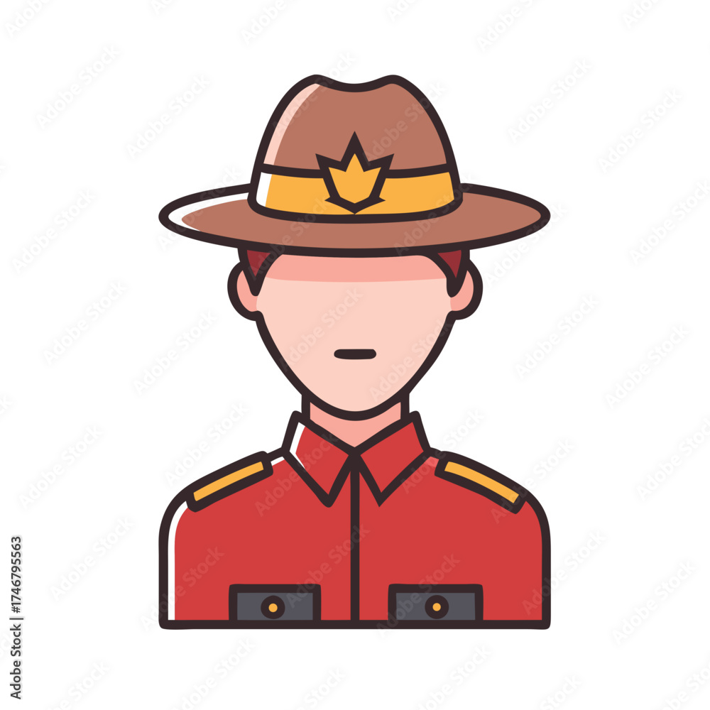 Illustration of a canadian mountie, a member of the royal canadian ...